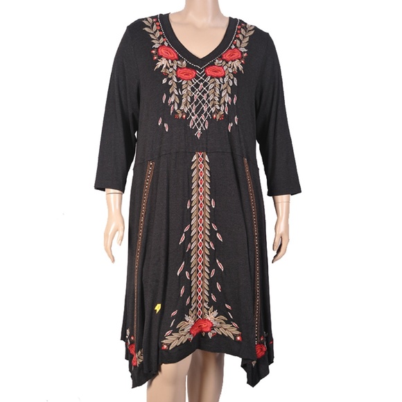 Caite | Dresses | Caite Embroidered Hanky Hem Dillan Dress | Poshmark